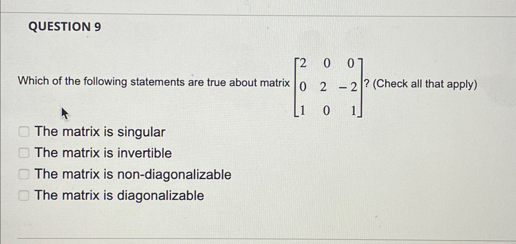 Solved QUESTION 9Which of the following statements are true | Chegg.com