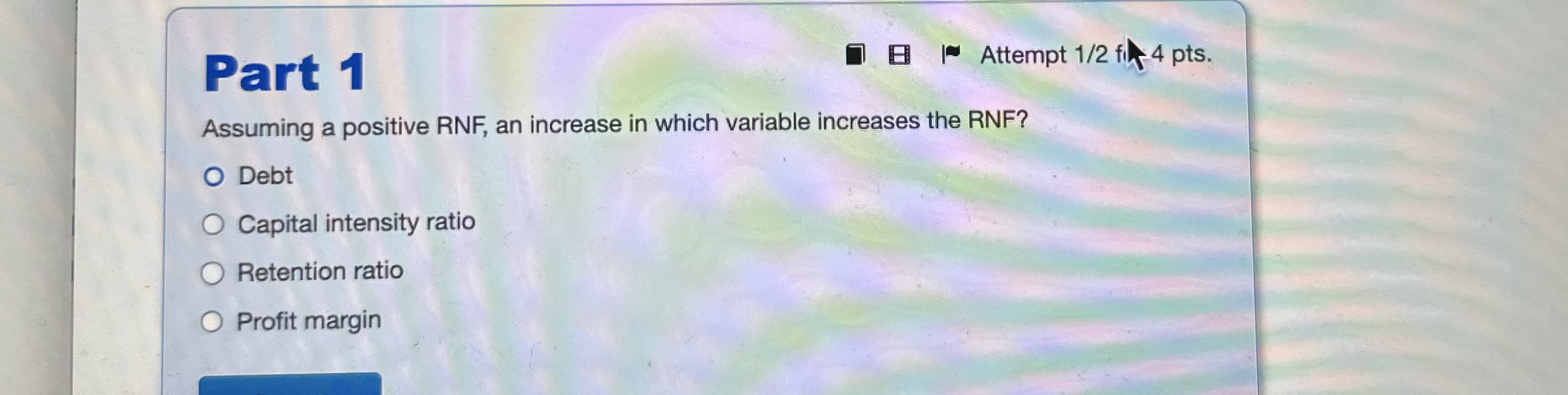 Solved Part 1Attempt 12 ﻿fis4 ﻿pts.Assuming a positive RNF, | Chegg.com