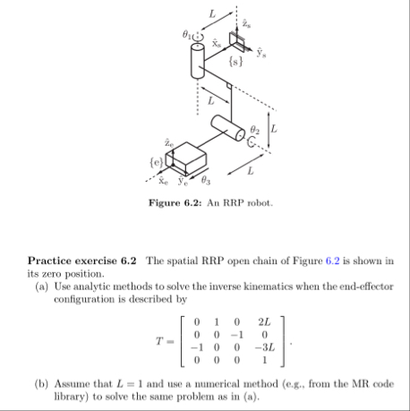 Practice exercise 6.2 ﻿The spatial RRP open chain of | Chegg.com