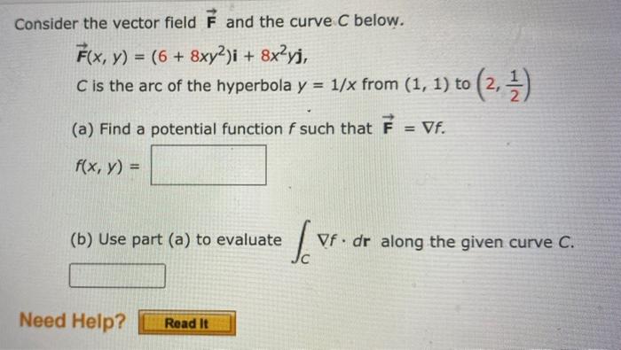 Solved Consider the vector field and the curve C below. F(x, | Chegg.com