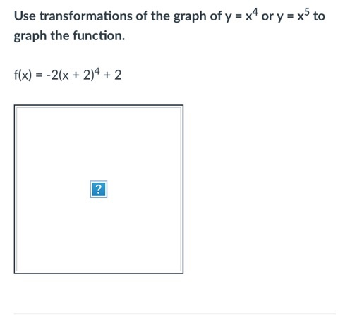 Solved Use transformations of the graph of y = x4 or y = x5 | Chegg.com