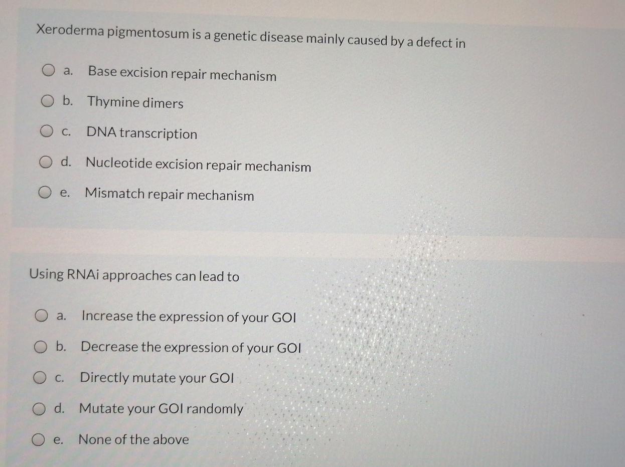Solved Xeroderma pigmentosum is a genetic disease mainly | Chegg.com