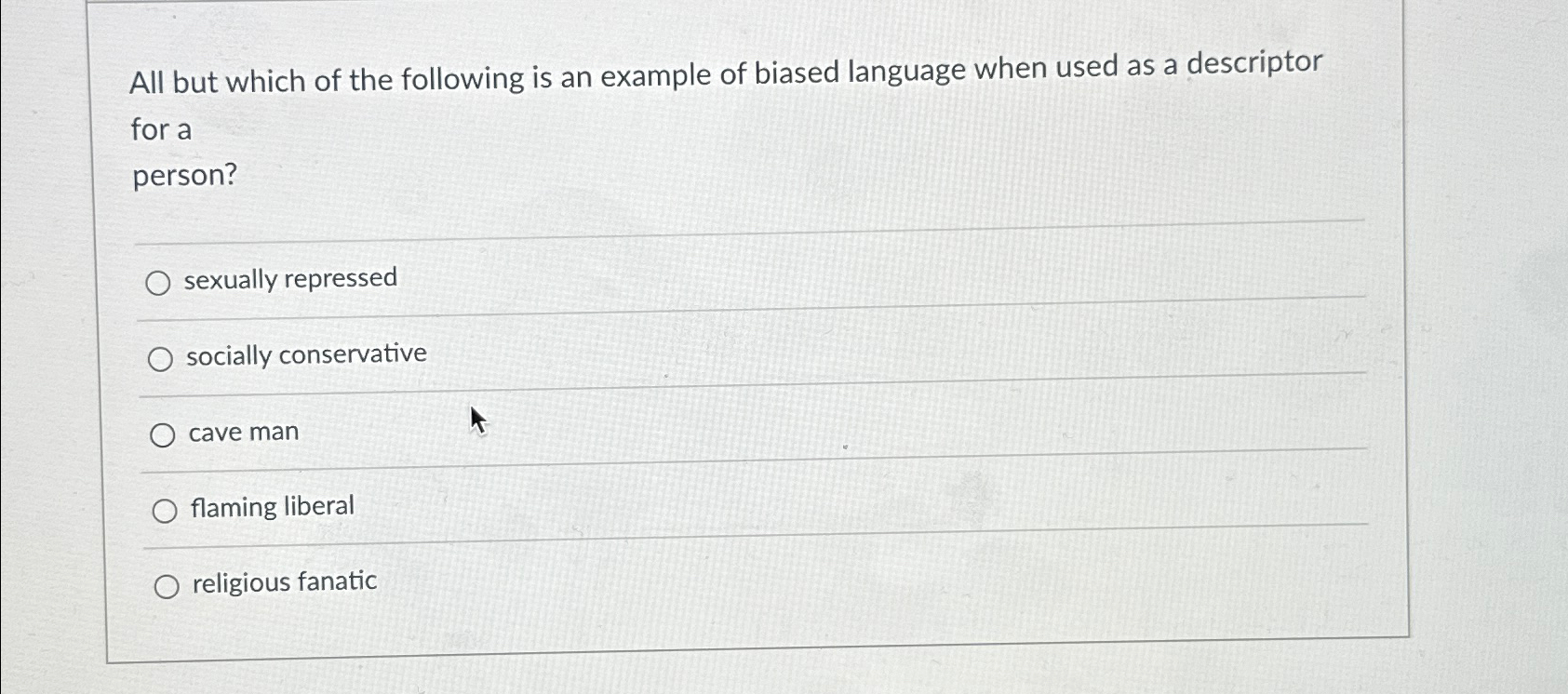 Solved All but which of the following is an example of | Chegg.com