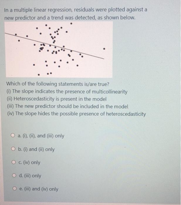 Solved In a multiple linear regression, residuals were | Chegg.com
