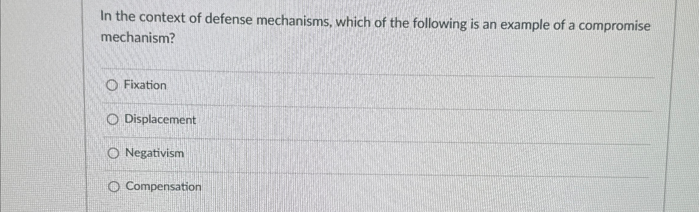 Solved In the context of defense mechanisms, which of the | Chegg.com