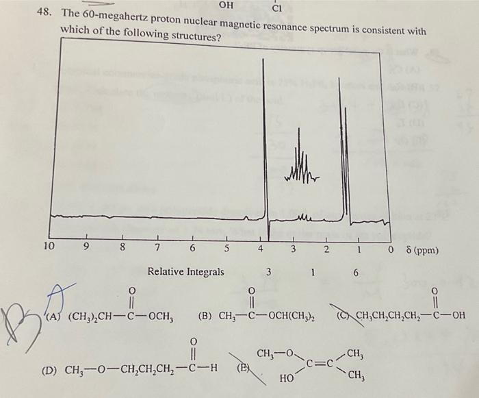 Solved 48. The 60 -megahertz proton nuclear magnetic | Chegg.com