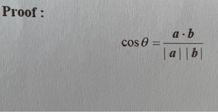 Solved Proof: a.b cos e |al|b| | Chegg.com