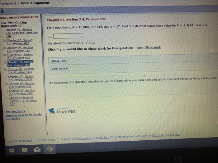 Solved Assignment Open Assignment Chapter 07 Section 74 