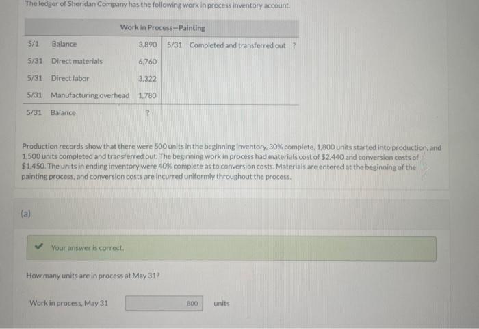 Solved The ledger of Sheridan Company has the following work | Chegg.com