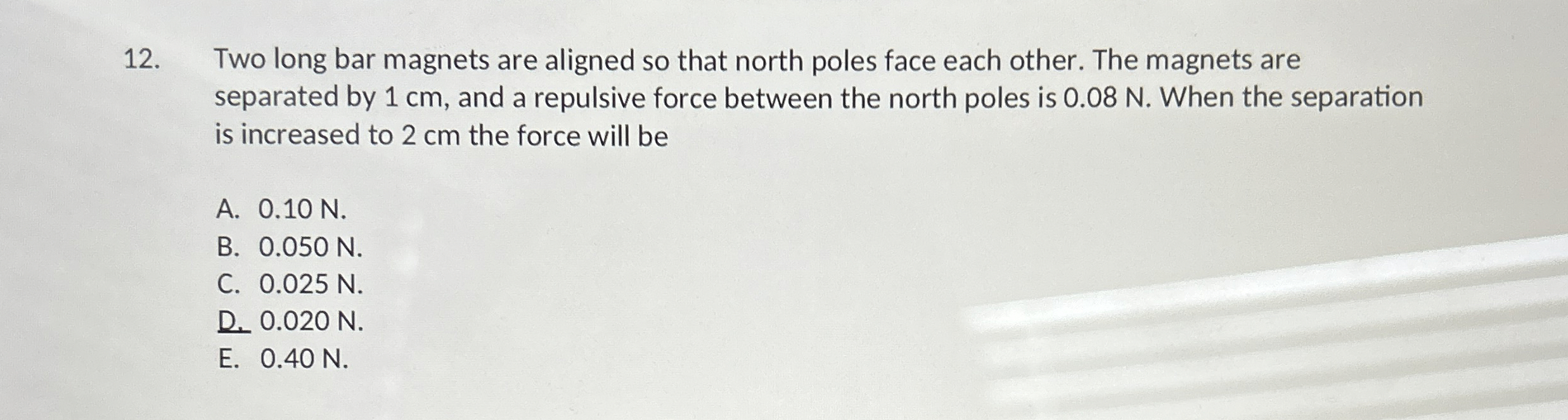 Solved Two long bar magnets are aligned so that north poles | Chegg.com