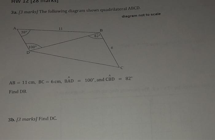 Solved 3a. [3 marks/ The following diagram shows | Chegg.com
