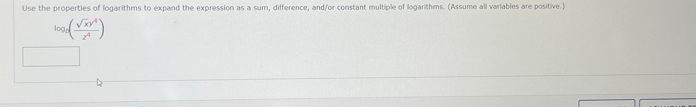 Solved Use the properties of logarithms to expand the | Chegg.com