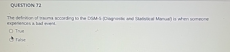 Solved QUESTION 72The definition of trauma according to the | Chegg.com