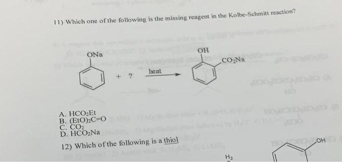 Solved 11) Which one of the following is the missing reagent | Chegg.com