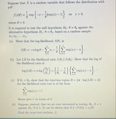 Solved Suppose that x ﻿is a random variable that follows the | Chegg.com