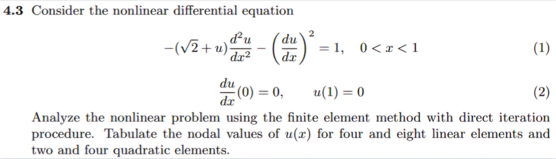 Solved 4.3 ﻿Consider the nonlinear differential | Chegg.com