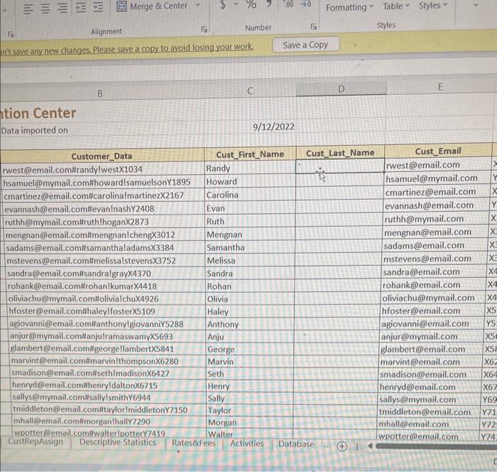 Solved In cell D5 of the Customer_Data worksheet, use the | Chegg.com