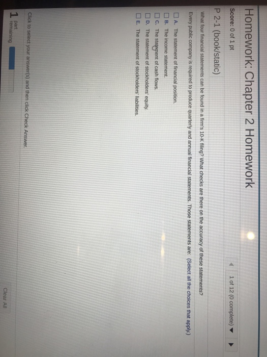 Solved Homework: Chapter 2 Homework Score: 0 of 1 pt 1 of 12 | Chegg.com Solved Homework: Chapter 2 Homework Score: 0 of 1 pt 1 of 12 | Chegg.com