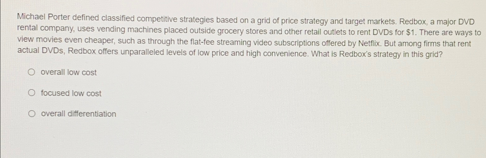 Solved Michael Porter defined classified competitive | Chegg.com