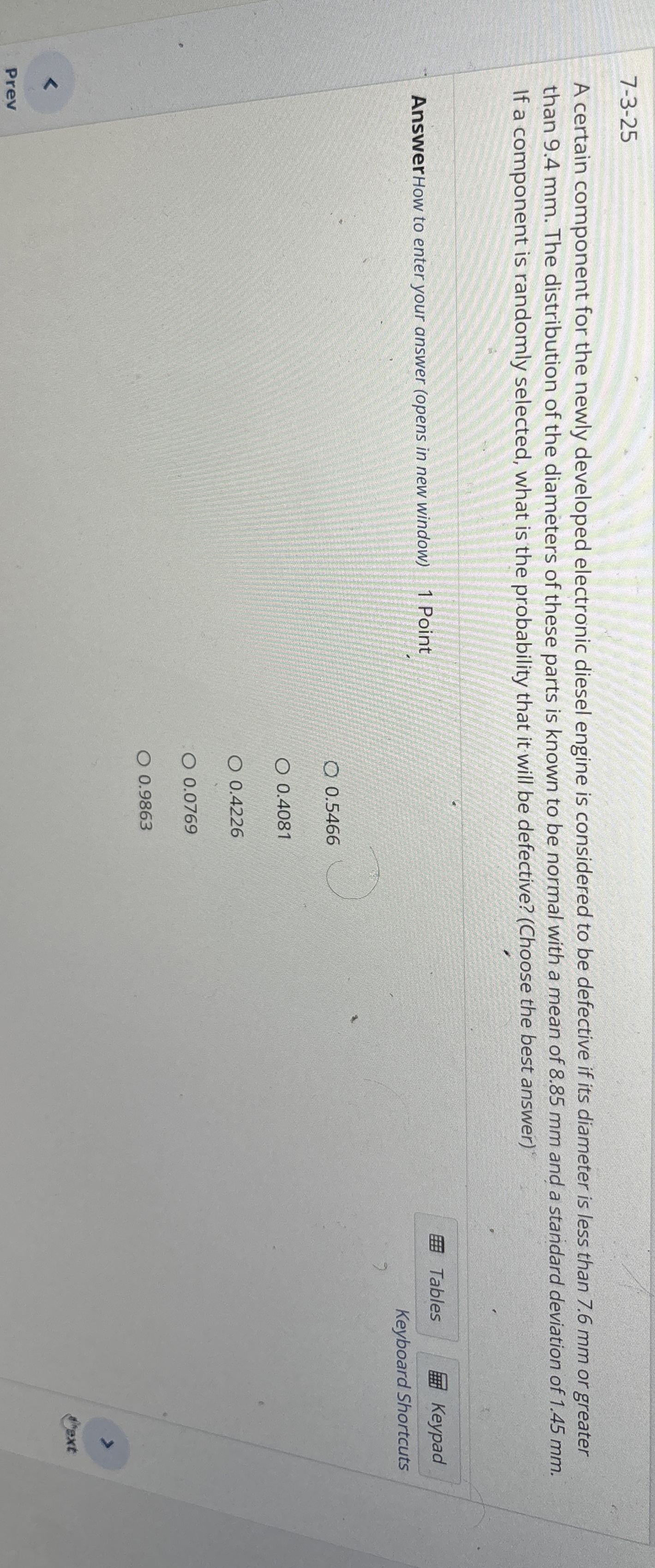 Solved 7-3-25A certain component for the newly developed | Chegg.com