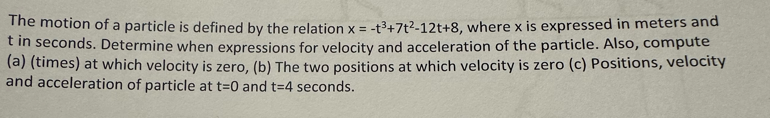Solved The motion of a particle is defined by the relation | Chegg.com