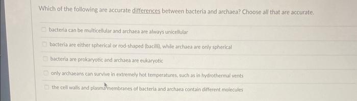 Solved Which of the following are accurate differences | Chegg.com