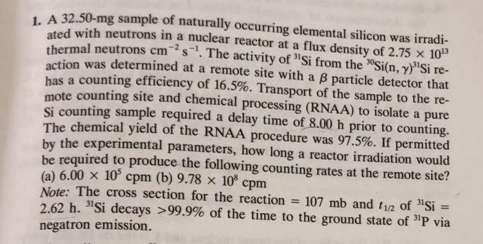 Help It is from Chapter 9:nuclear activation | Chegg.com