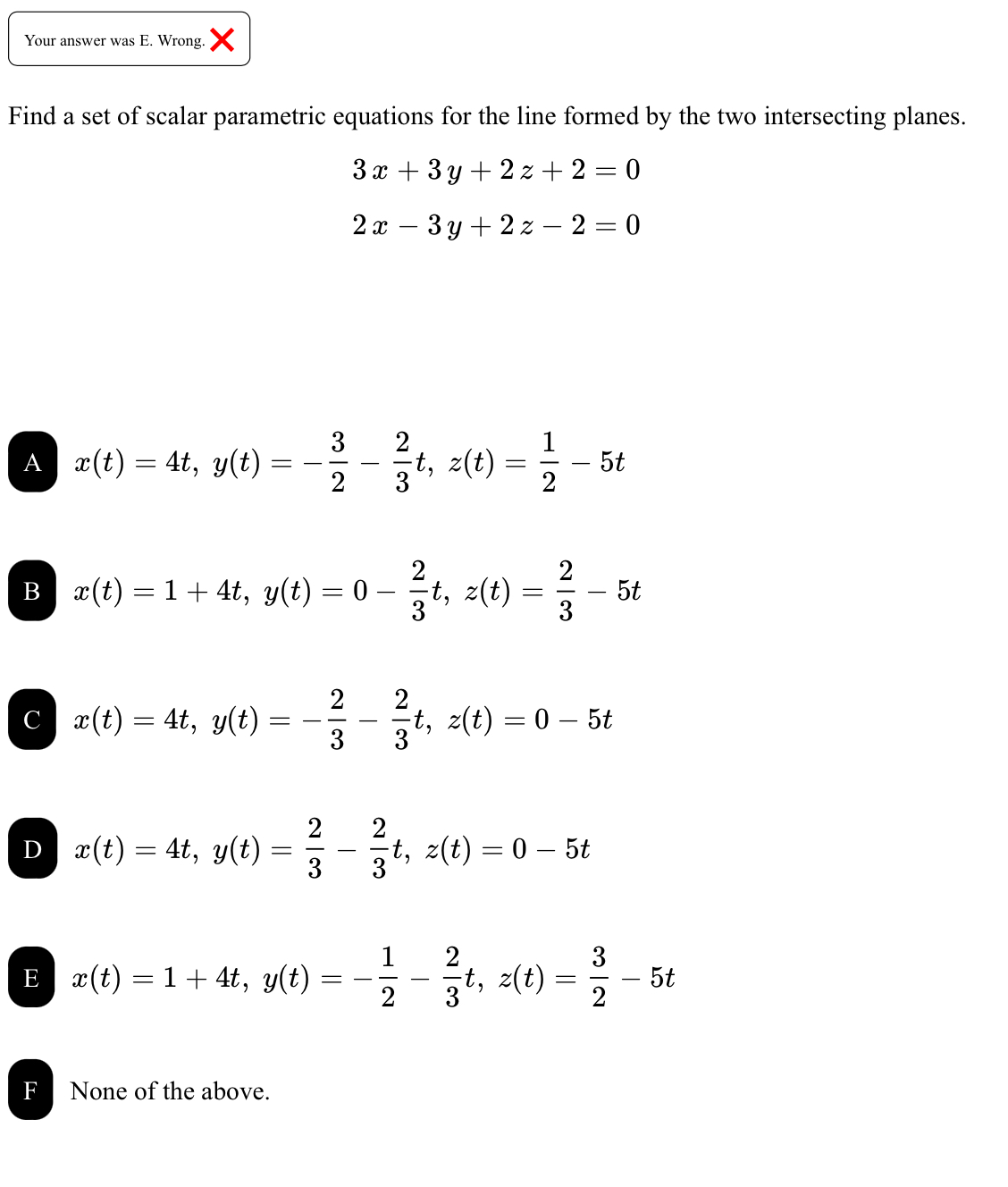 Solved Find a set of scalar parametric equations for the | Chegg.com