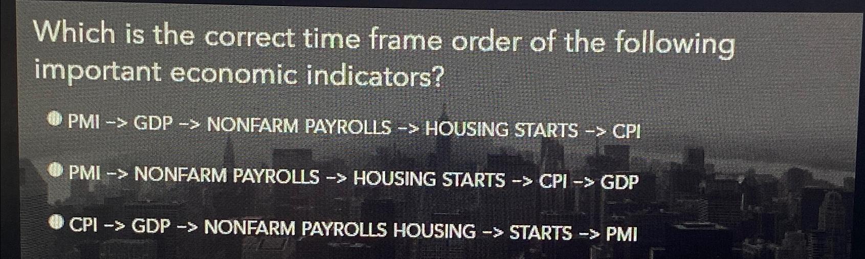 Solved Which is the correct time frame order of the | Chegg.com