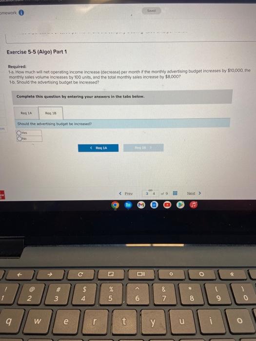 Solved Required information Exercise 5.5 (Algo) Changes in | Chegg.com