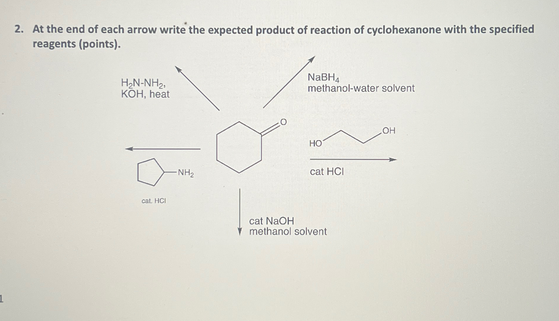 Solved At the end of each arrow write the expected product | Chegg.com