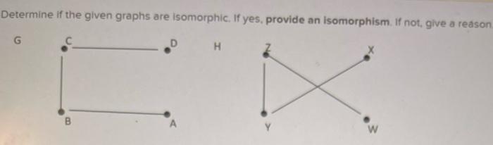 Solved Determine if the given graphs are isomorphic. If yes, | Chegg.com