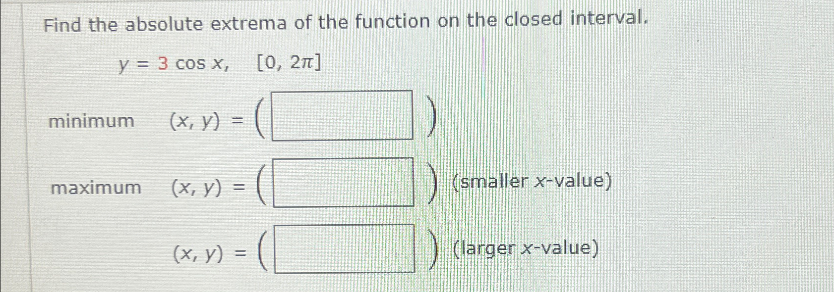 Find the absolute extrema of the function on the | Chegg.com
