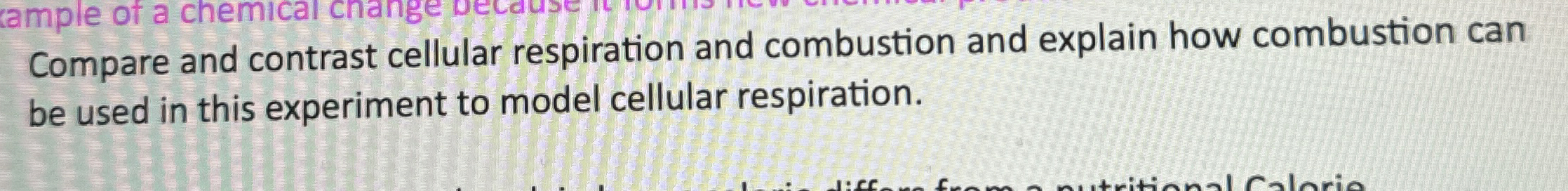 Solved Compare and contrast cellular respiration and | Chegg.com