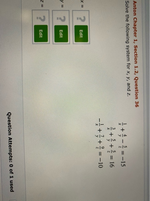 Solved Anton Chapter 1, Section 1.2, Question 36 Solve the | Chegg.com