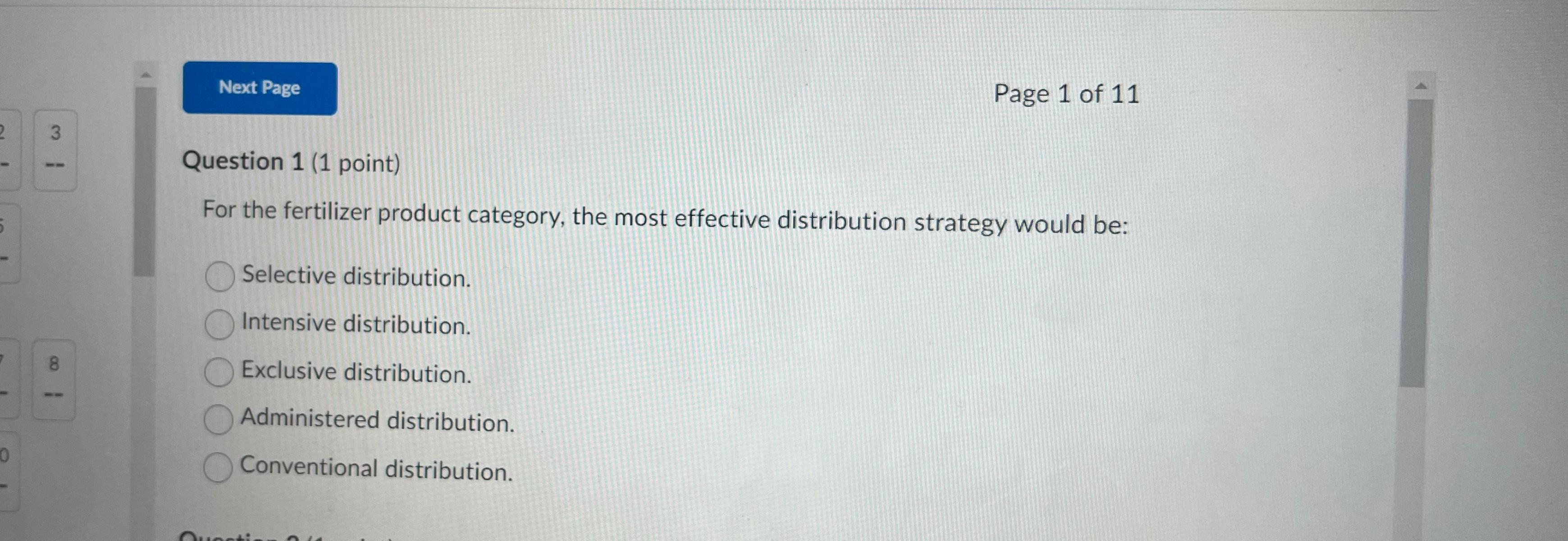 Solved Page 1 ﻿of 11Question 1 (1 ﻿point)For the fertilizer | Chegg.com