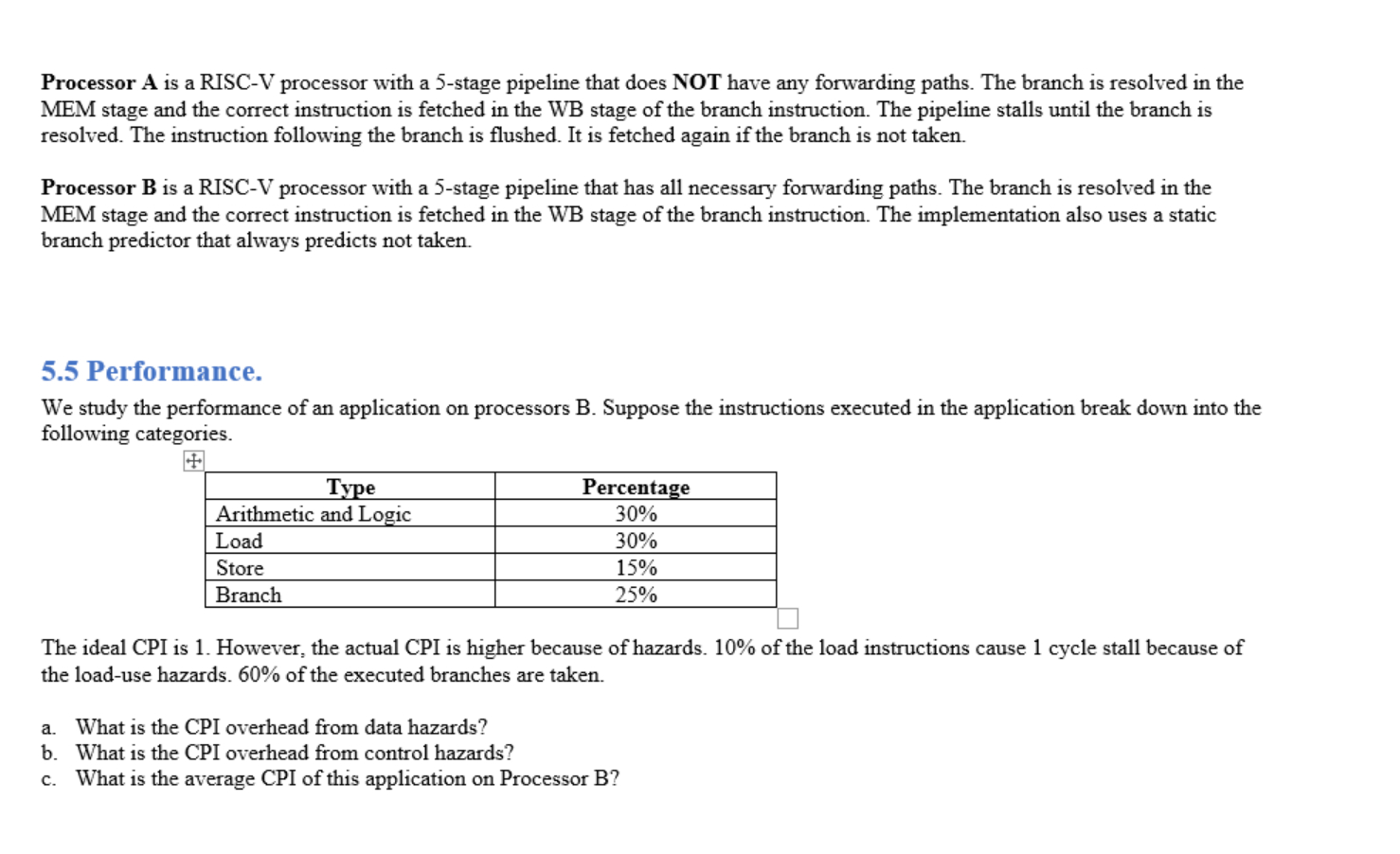 Solved Processor A is a RISC-V processor with a 5-stage | Chegg.com