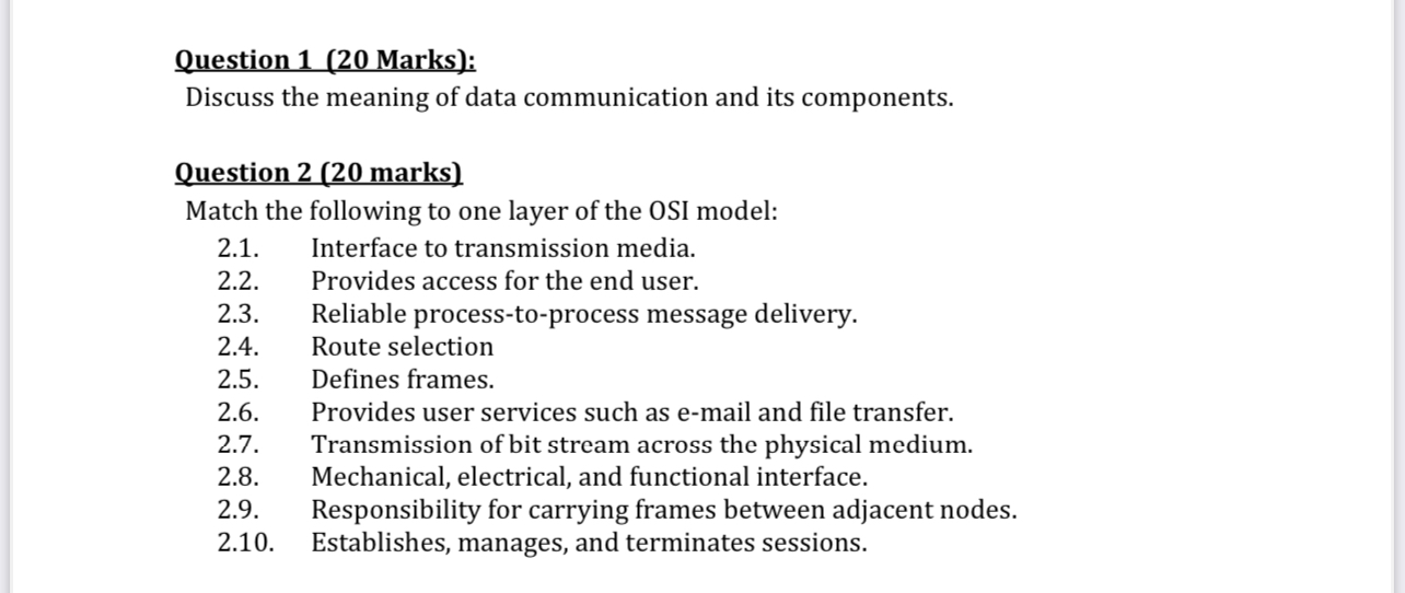 Solved Question 1 (20 ﻿Marks):Discuss the meaning of data | Chegg.com
