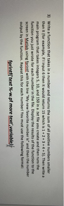 Solved 3) Write a function that takes in a number and | Chegg.com