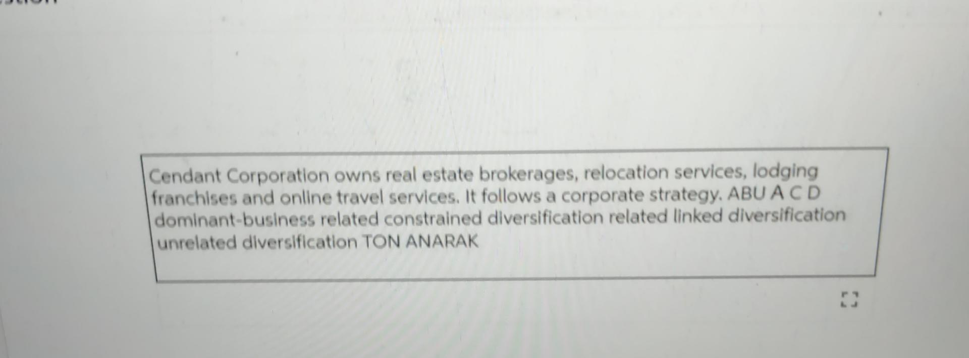 Solved Cendant Corporation owns real estate brokerages, | Chegg.com