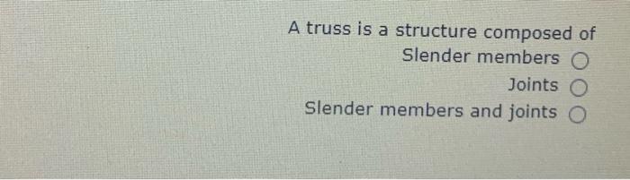 Solved A truss is a structure composed of Slender members o | Chegg.com