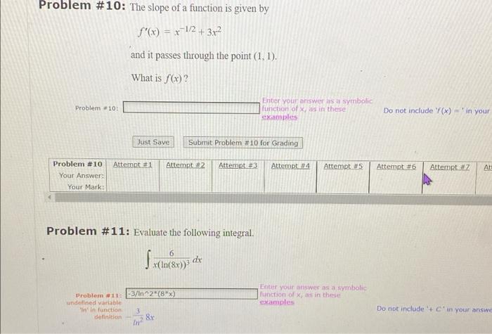Solved Problem #10: The slope of a function is given by | Chegg.com