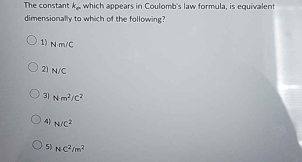Solved The constant ke, ﻿which appears in Coulomb's law | Chegg.com