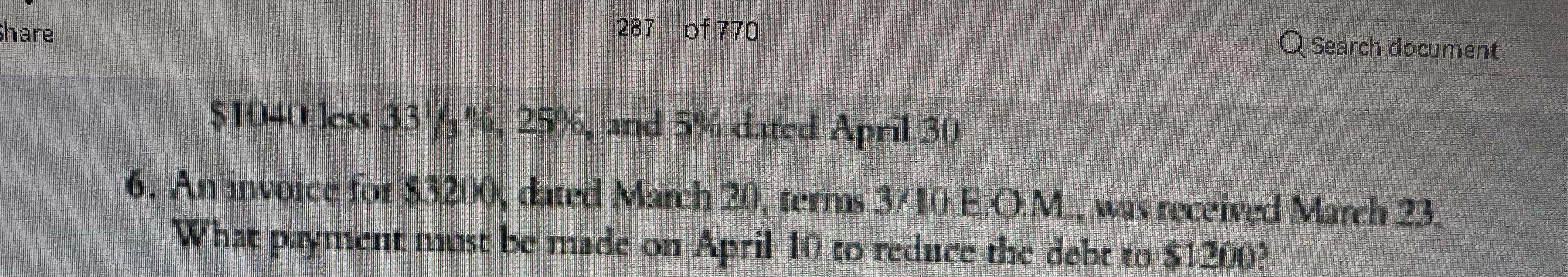 Solved 287 of 770\\nQ Search document\\n$1040 les | Chegg.com