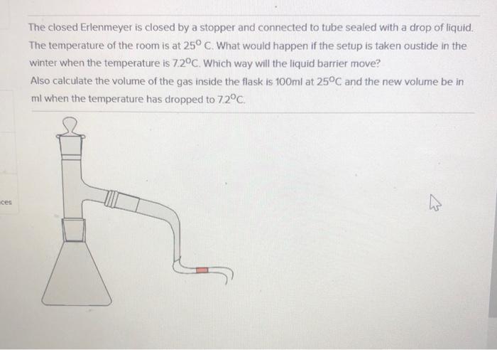 Solved The closed Erlenmeyer is closed by a stopper and | Chegg.com
