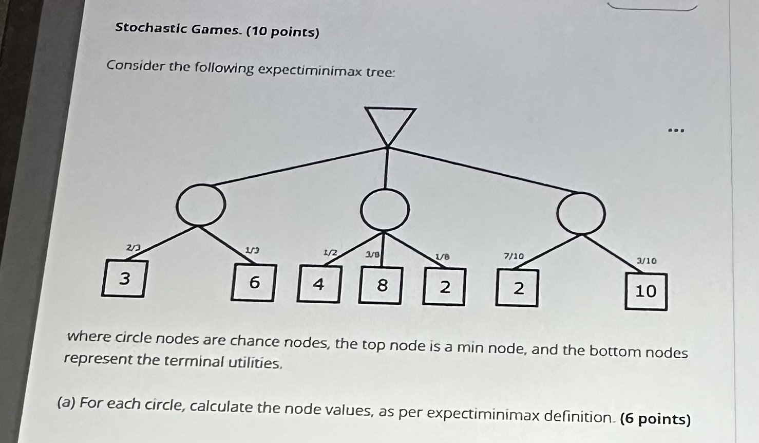 Solved Stochastic Games. (10 ﻿points)Consider the following | Chegg.com