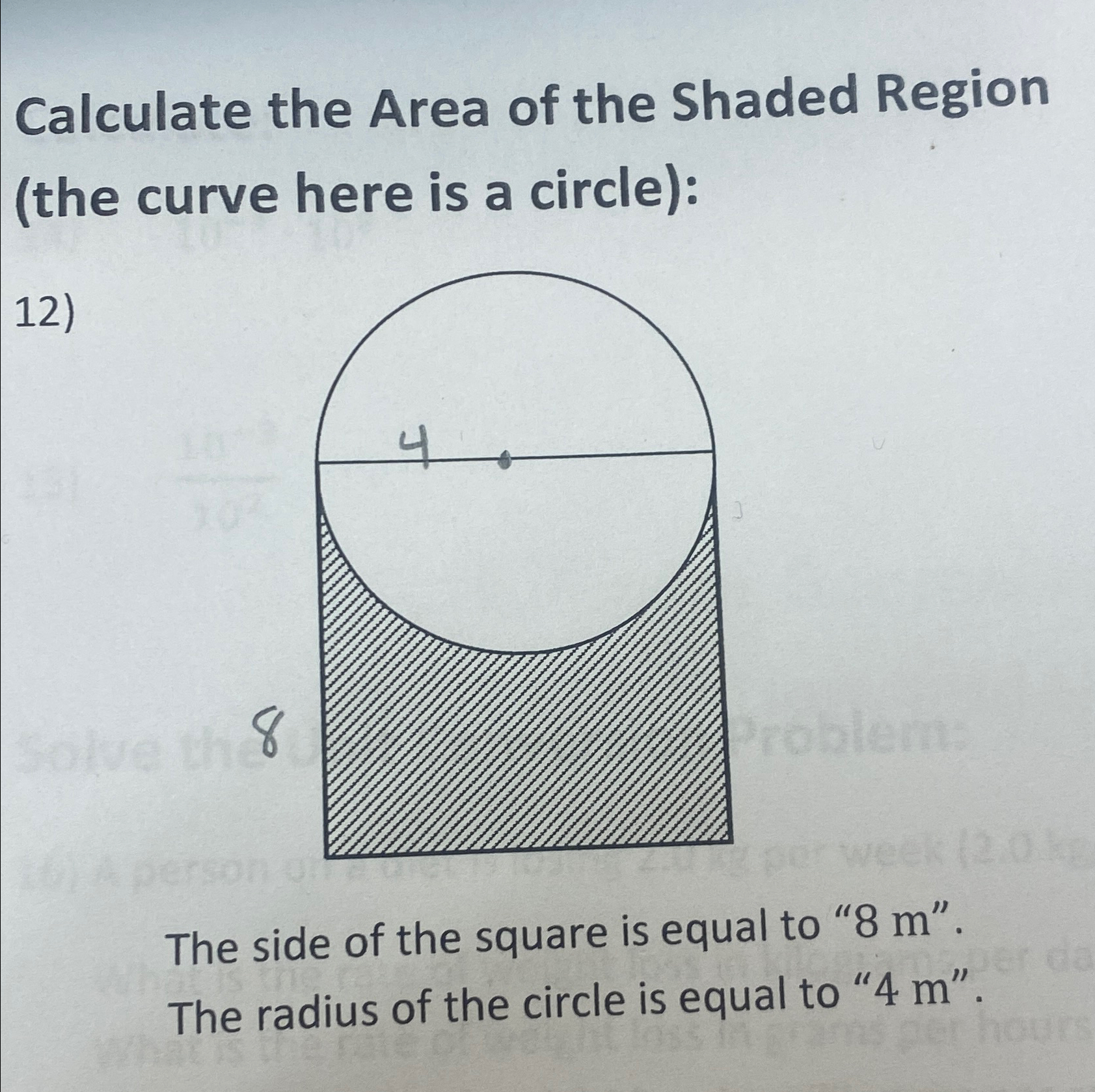 Solved Calculate the Area of the Shaded Region (the curve | Chegg.com
