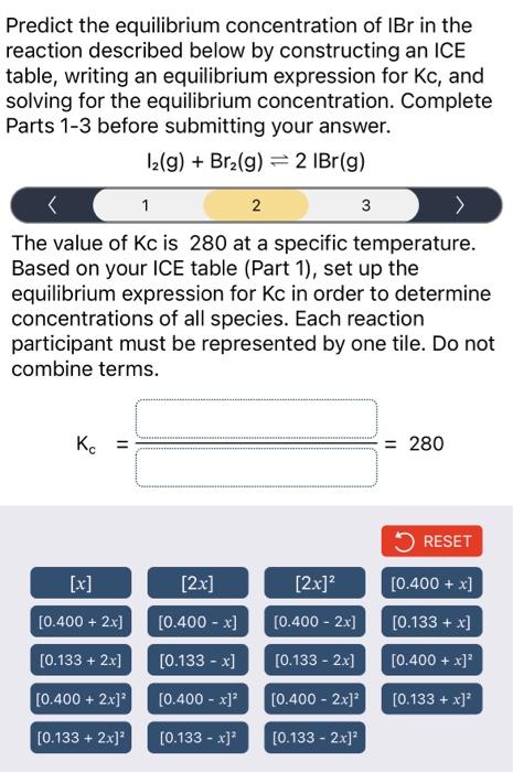 [Solved]: Predict the equilibrium concentration of IBr in t