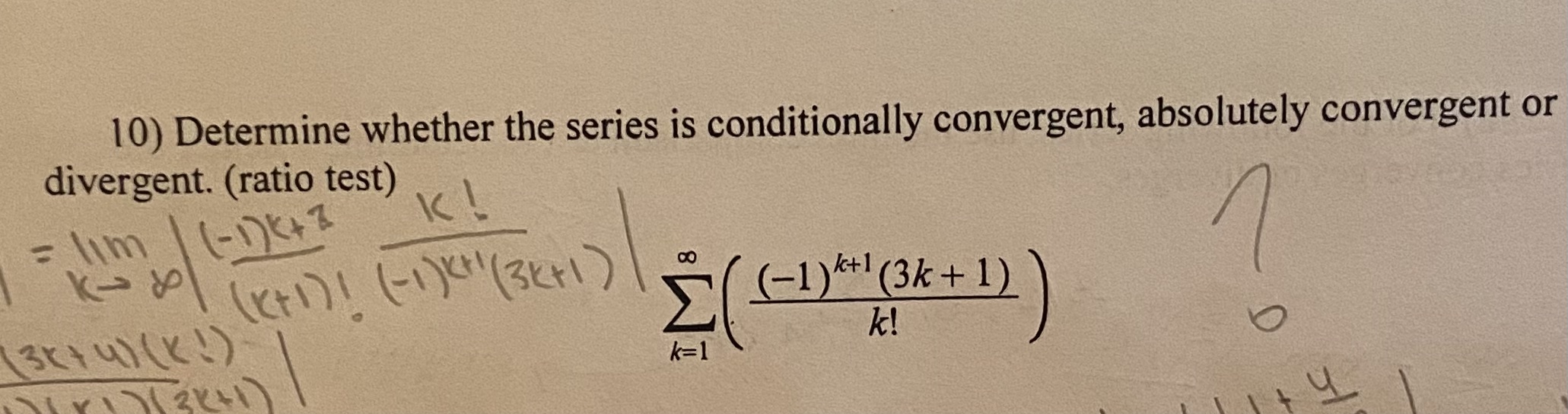 Solved Determine whether the series is conditionally | Chegg.com