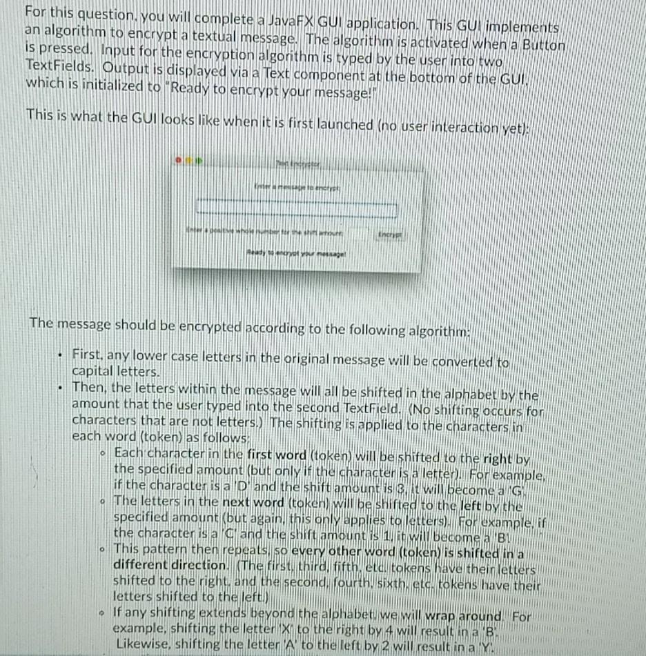 Solved For this question, you will complete a JavaFX GUI | Chegg.com